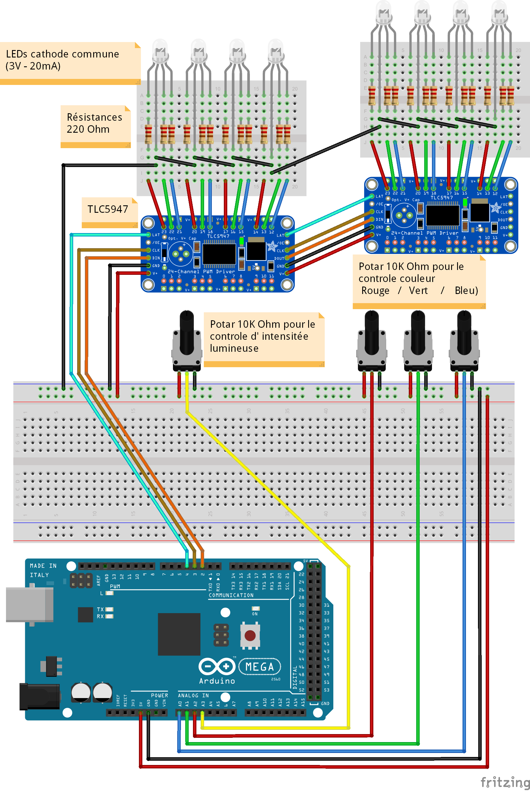 Aide pour circuit arduino et LEDs RGB (rvb) - Mon shéma est-il bon? par micka-micka - page 1 ...